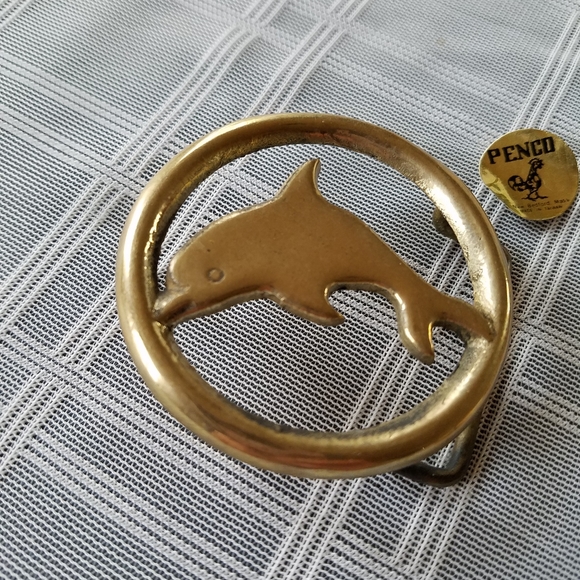Penco | Accessories | Penco Solid Brass Dolphin Belt Buckle | Poshmark